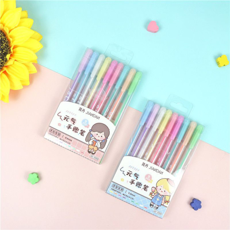 ست ۹ رنگ خودکار مون لایت jiandan طرح دختر - فروشگاه آنلاین کیوسک نت